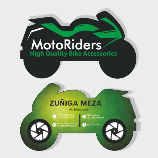 Velvet Finish Bike Shape Diecut Business Card - Printmister